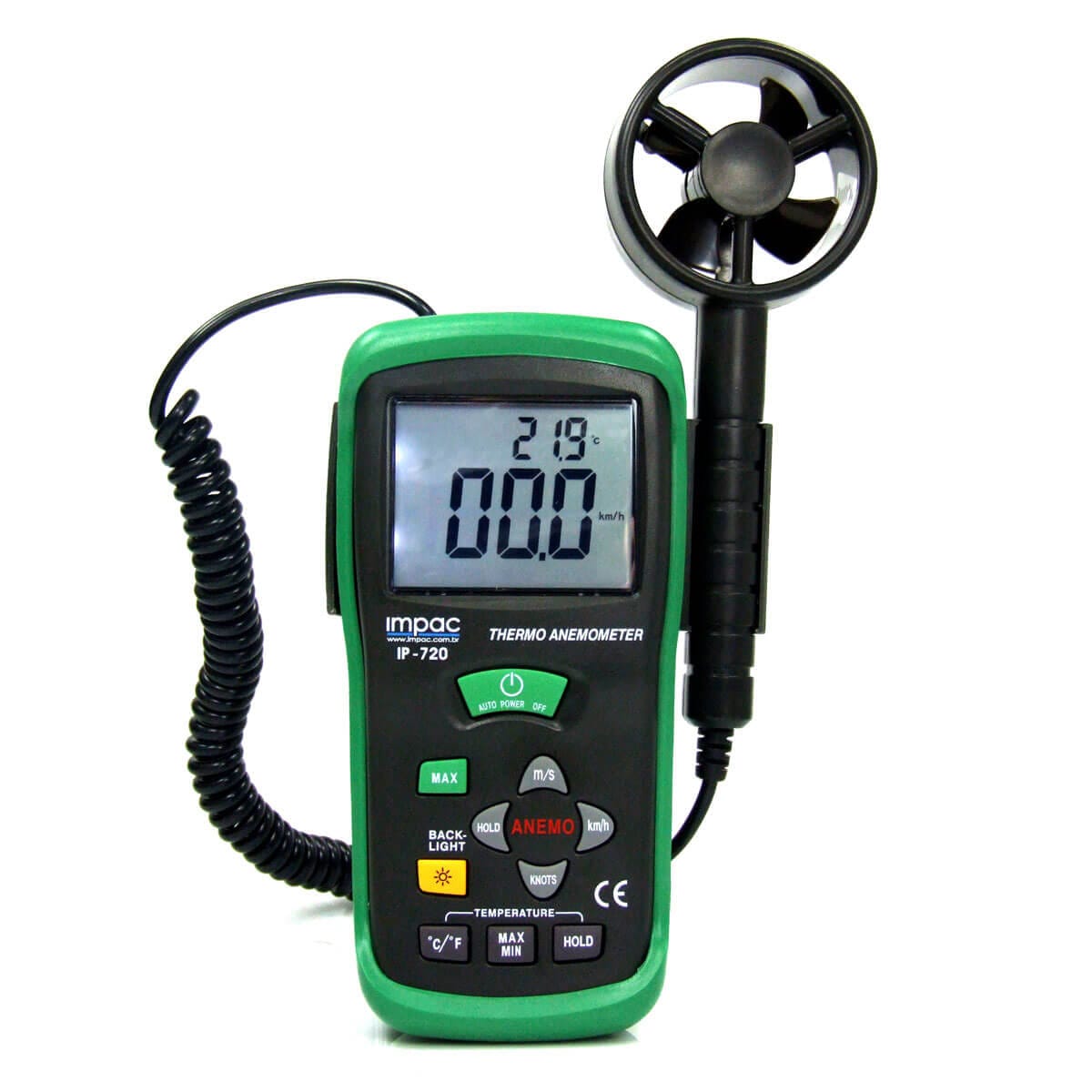 Anemômetro Digital Velocidade Vento IP-720 Impac - Impac Instrumentos ...