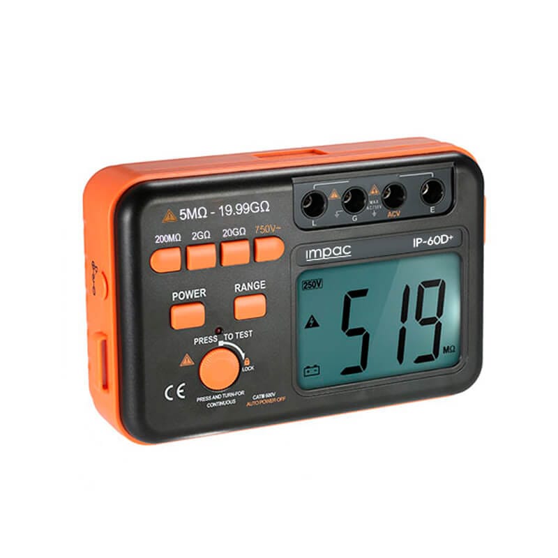 Megôhmetro Digital Portátil 2500V 20 GIGAOHMS IP-60D+ Impac - Impac ...